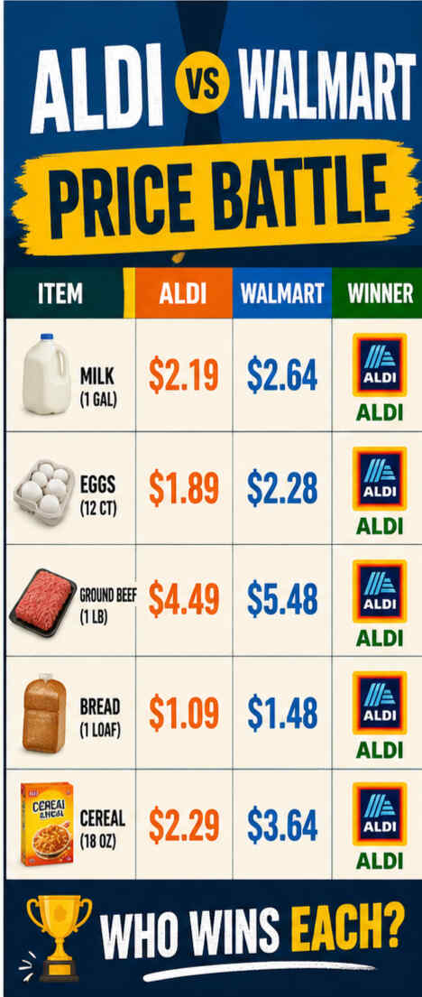 11 Aldi vs Walmart Price Comparison Results That Show Which Store ...